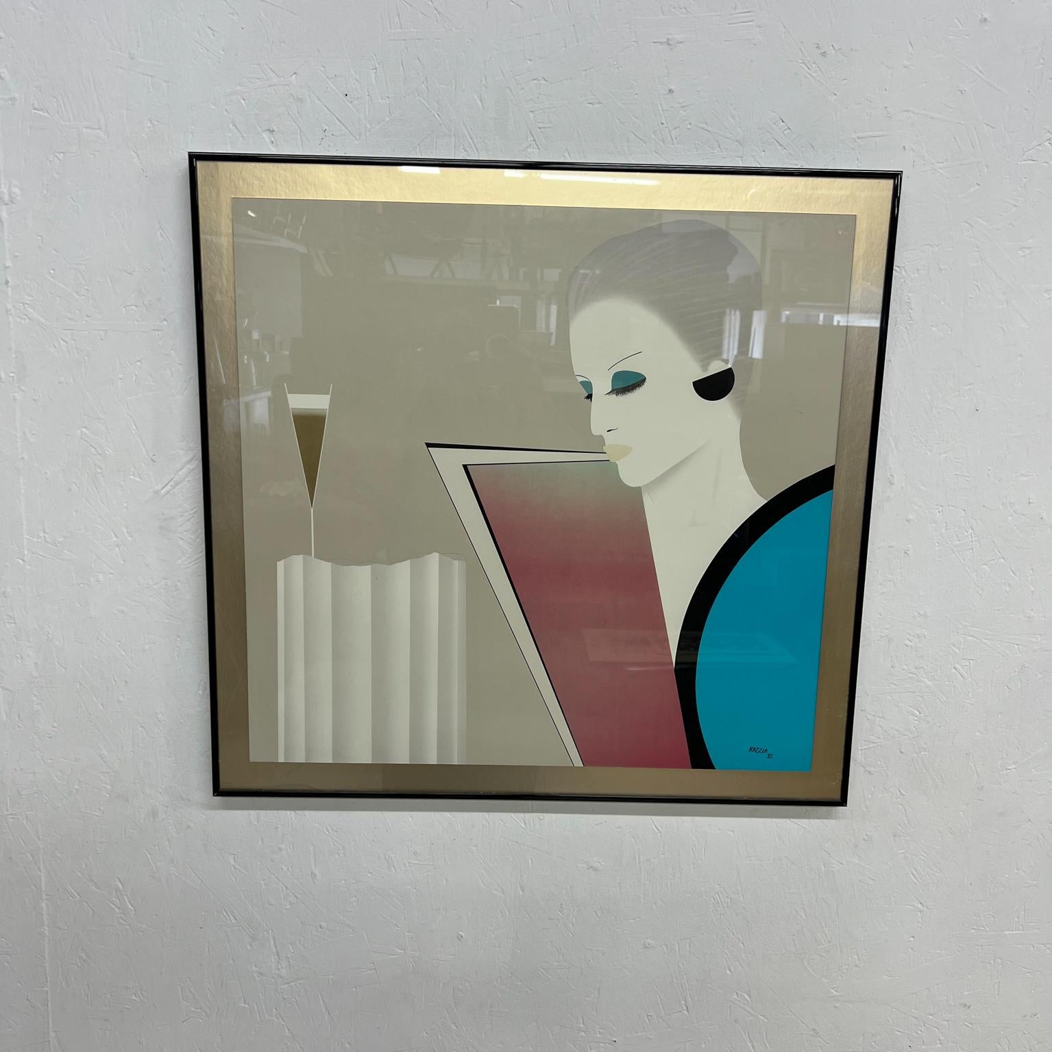 French Modern Framed Print Art Fashionable Lady by Razzia, 1982 at 1stDibs