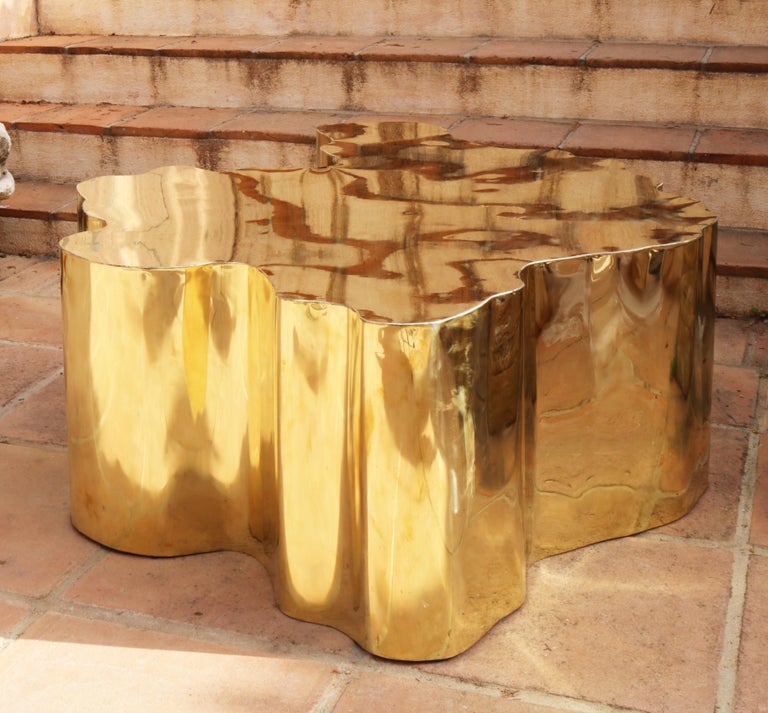 French Modern Gilded Brass Table at 1stDibs