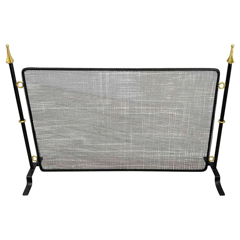 Pare-étincelles français moderne en fer doré - En vente sur 1stDibs