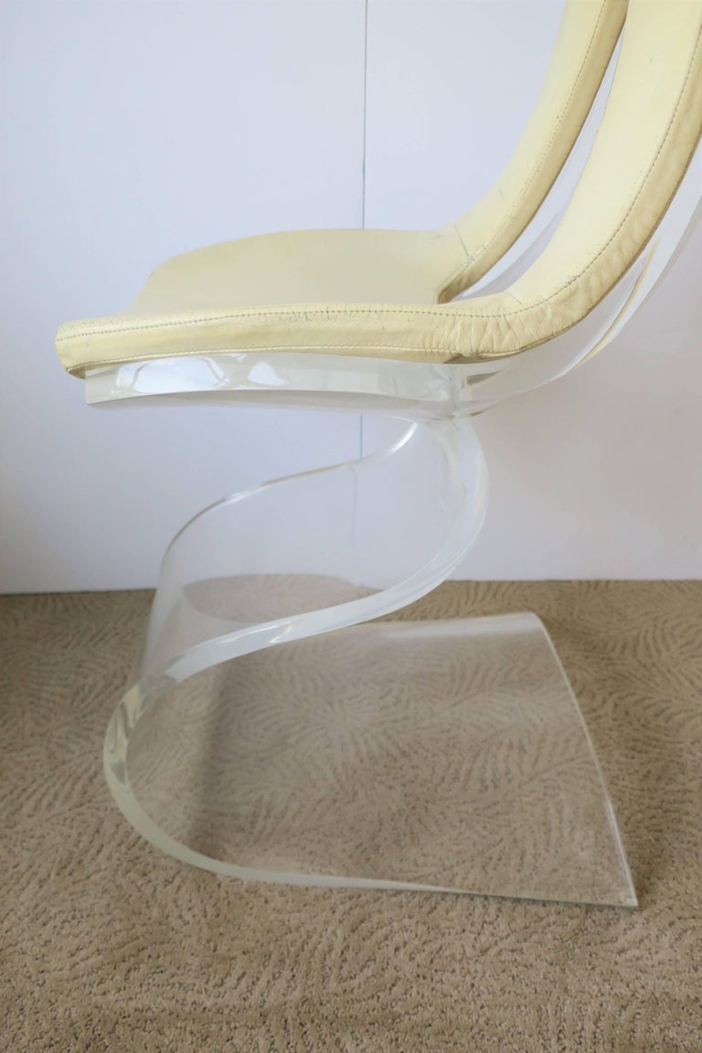 French Modern Lucite and Leather Designer Chair, France 1970s For Sale ...