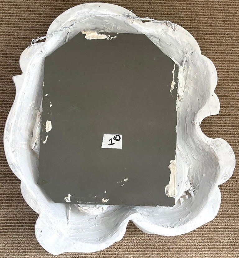 French Modern Plaster Scroll Mirror, Style of Serge Roche, Two ...