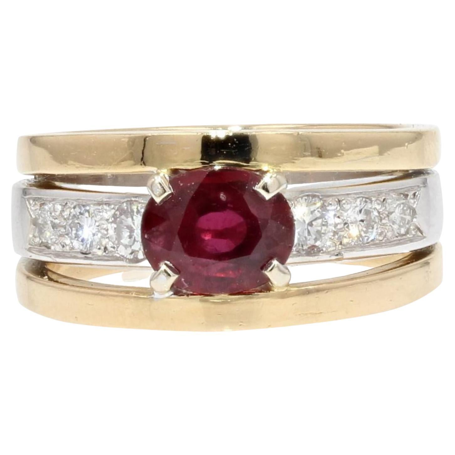 Diamond and Ruby Dress Ring For Sale at 1stDibs