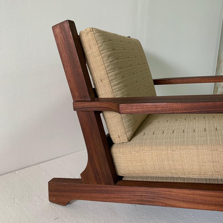 French Modern Style Teak Low-back Lounge Chair For Sale at 1stDibs