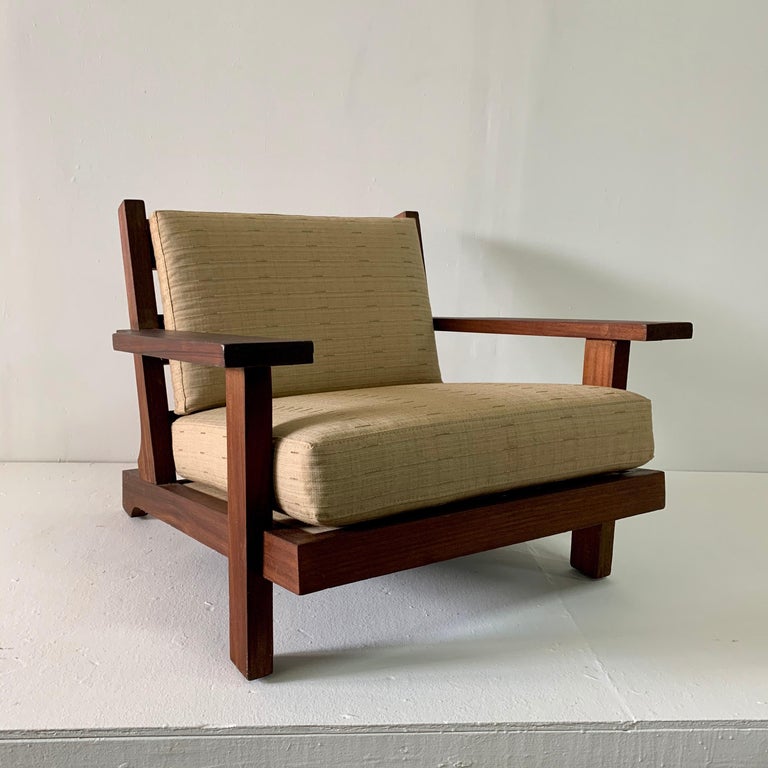 French Modern Style Teak Low-back Lounge Chair For Sale at 1stDibs