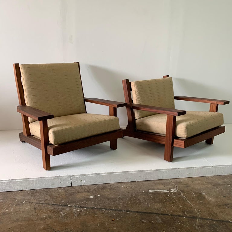 French Modern Style Teak Low-back Lounge Chair For Sale at 1stDibs