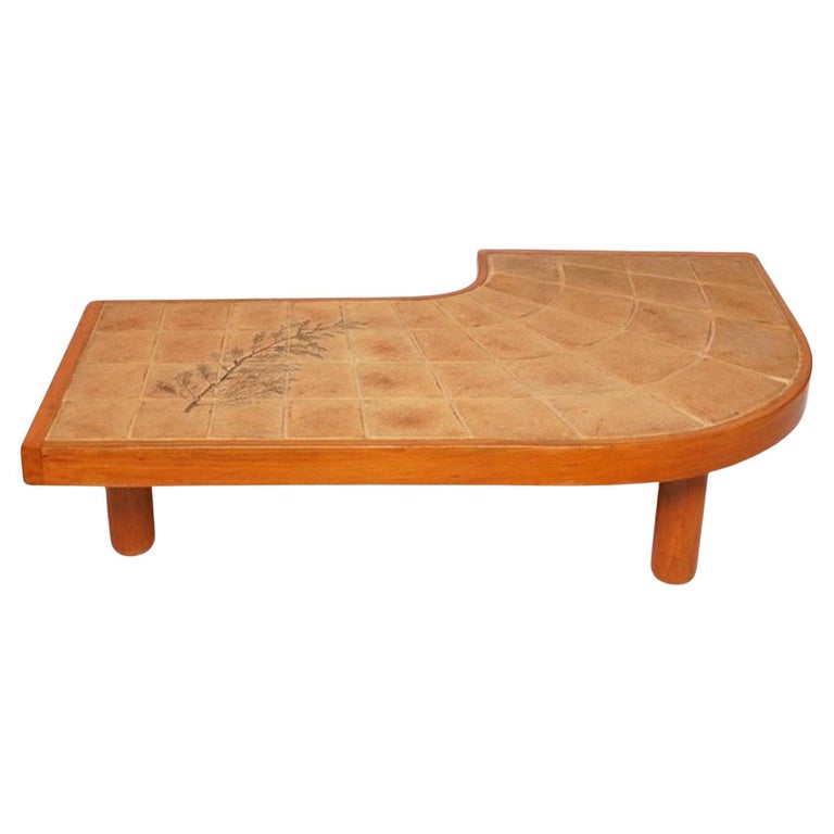 French Modern Tiled Coffee Table at 1stDibs