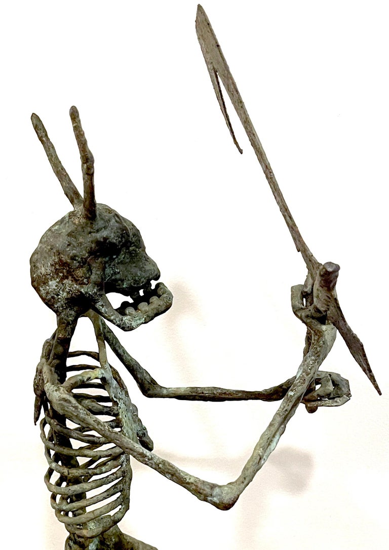 French Modern Verdigris Bronze Sculpture of a Allegory of Death /Grim ...