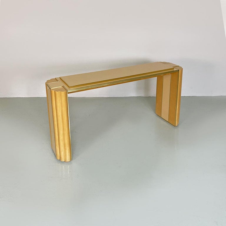 French Modern Wood Brass Entrace Console by Alain Delon for Maison ...