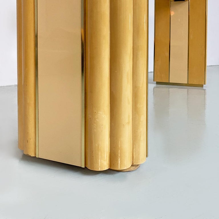 French Modern Wood Brass Entrace Console by Alain Delon for Maison ...