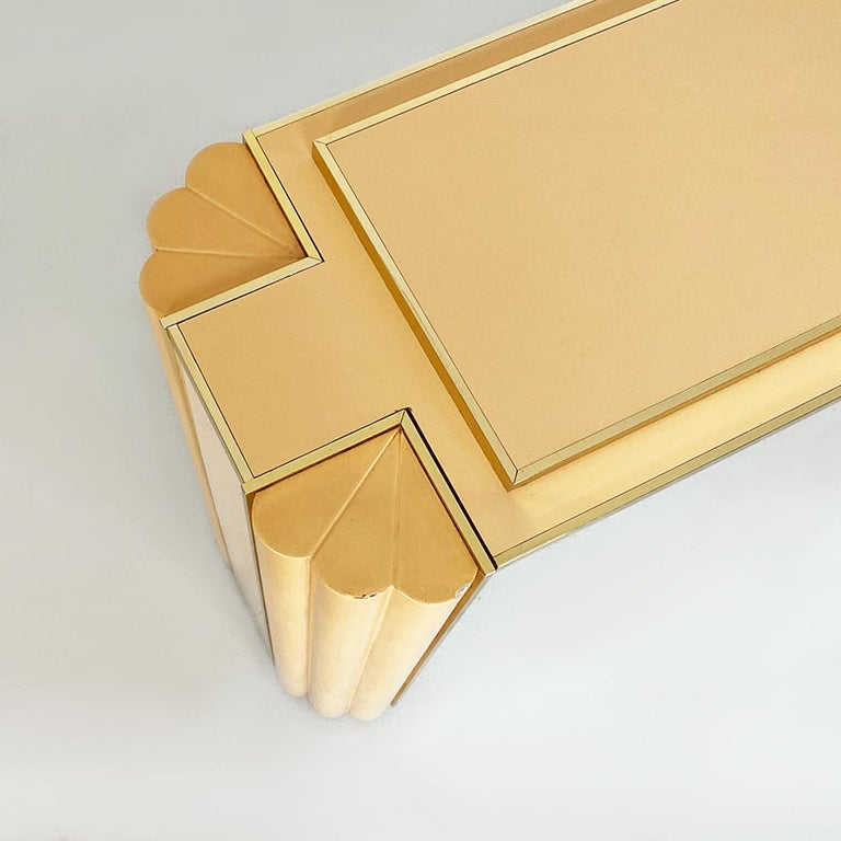 French Modern Wood Brass Entrace Console by Alain Delon for Maison ...