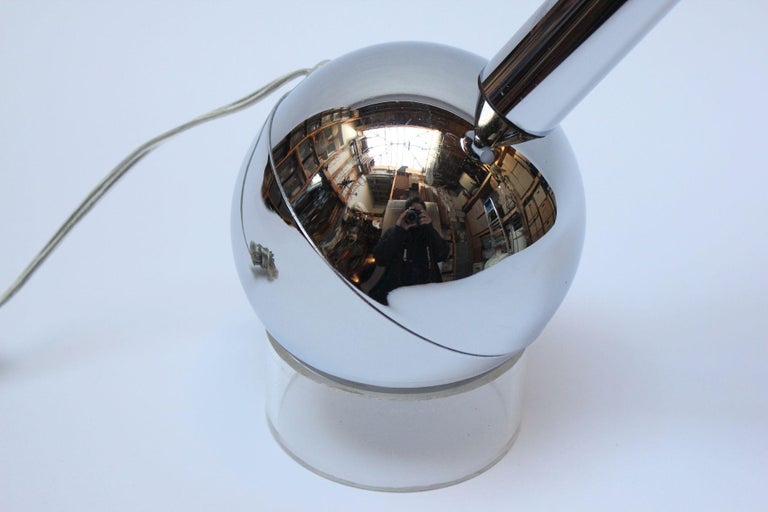 French Moderne Chrome "Barbell" Pivoting Table Lamp by Pierre Cardin ...