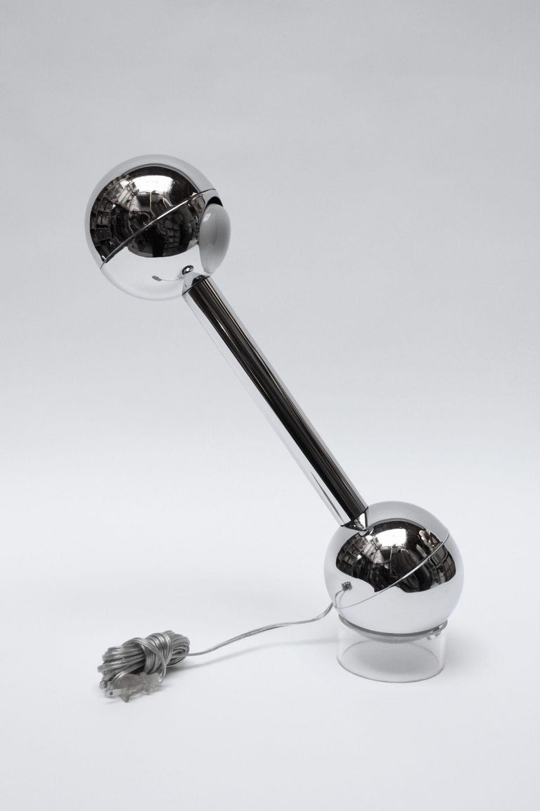 French Moderne Chrome "Barbell" Pivoting Table Lamp by Pierre Cardin ...