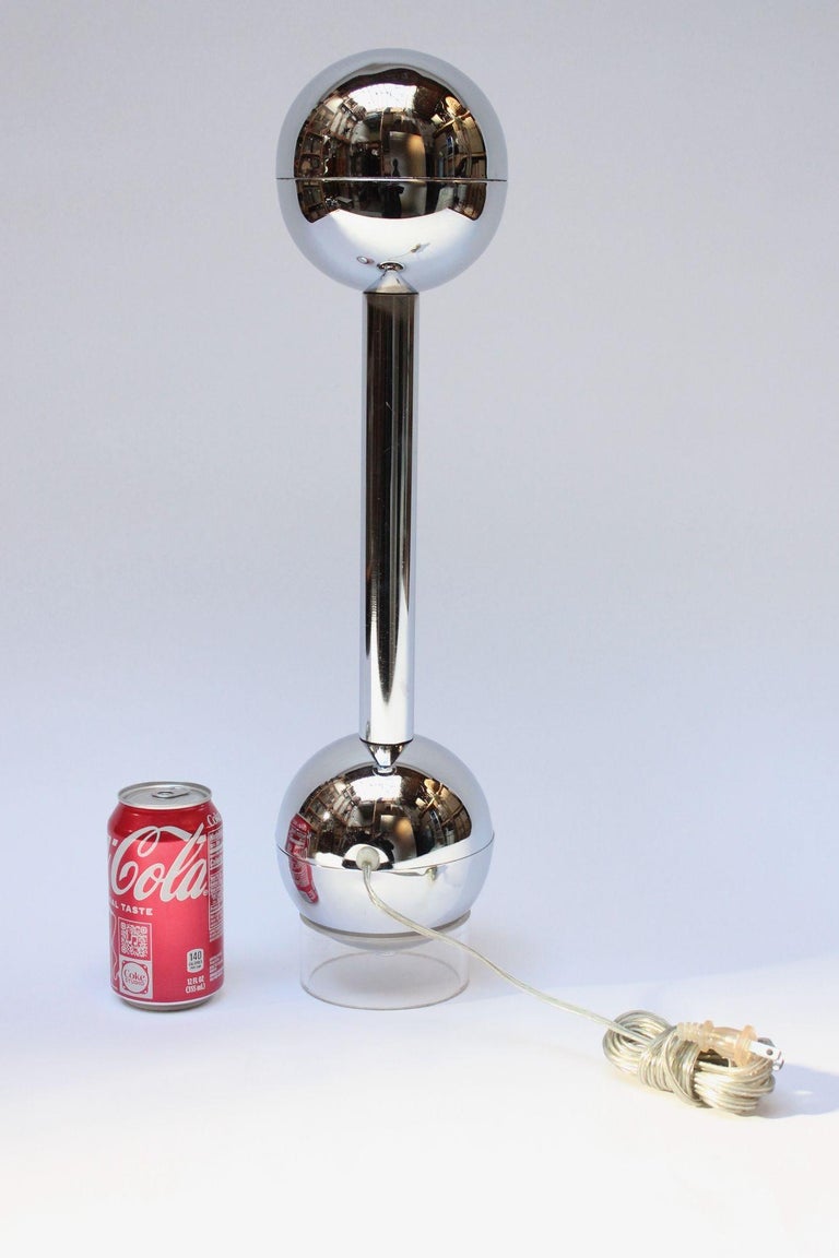 French Moderne Chrome "Barbell" Pivoting Table Lamp by Pierre Cardin ...