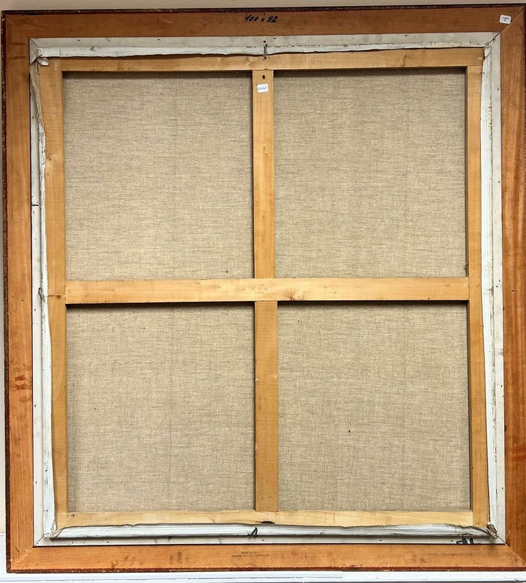 French Modernist - Huge French Modernist Oil Lady with Geese and Birds ...