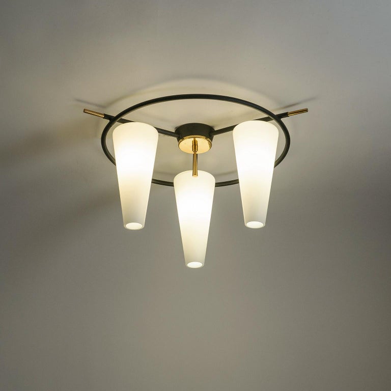 French Modernist Ceiling Light, 1950s at 1stDibs