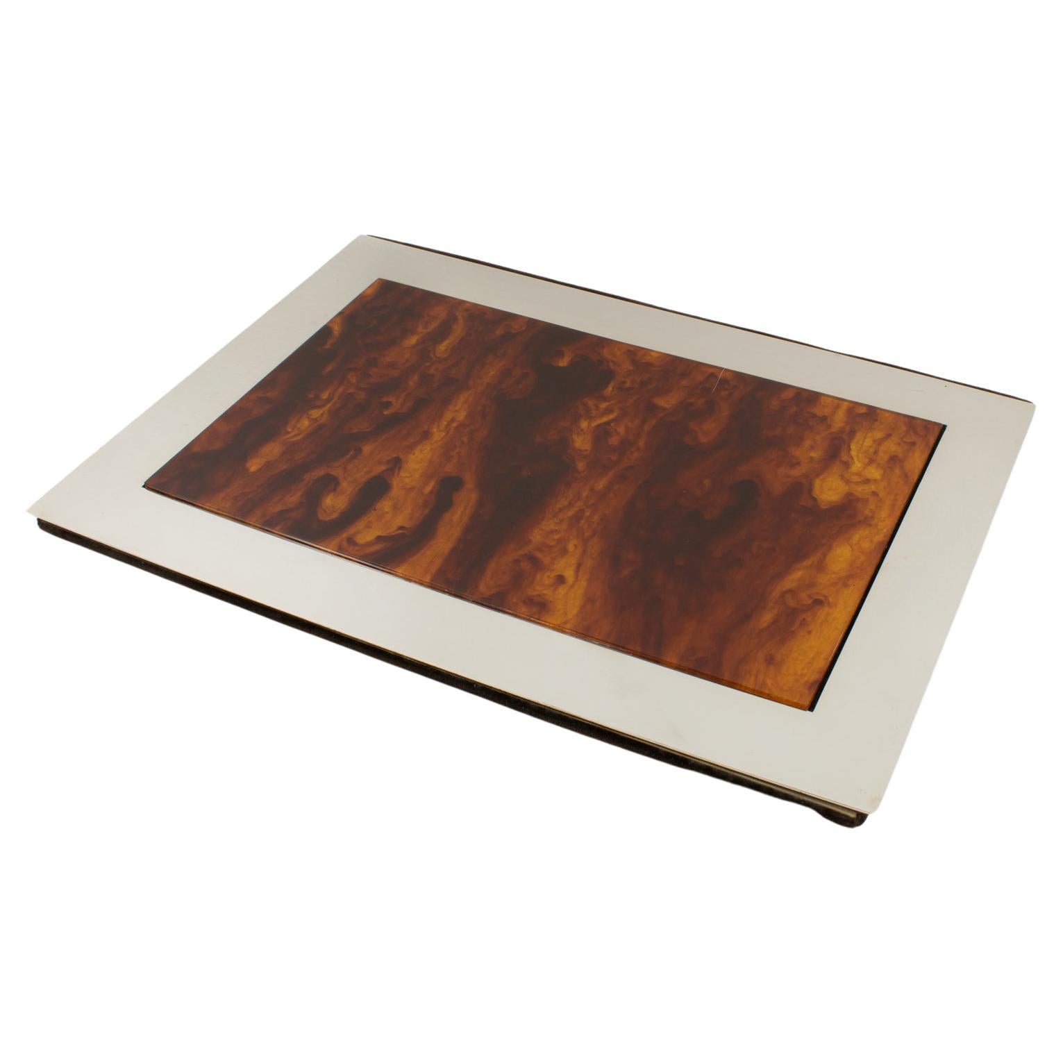 French Art Deco Modernist Chrome Desk Blotter Pad, circa 1930s at 1stDibs