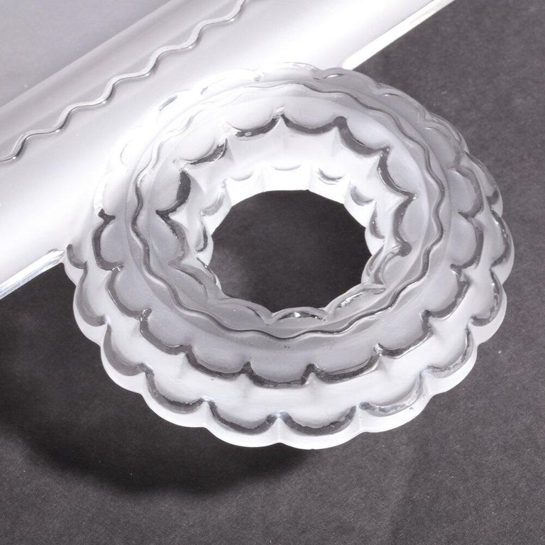 French Modernist Frosted and Translucent Crystal Decorative Tray by ...