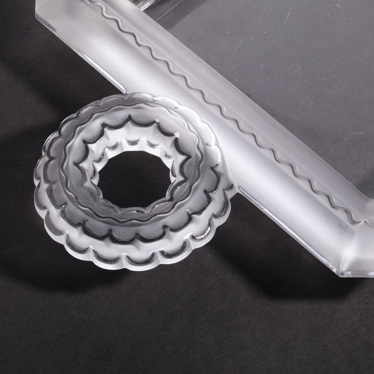 French Modernist Frosted and Translucent Crystal Decorative Tray by ...