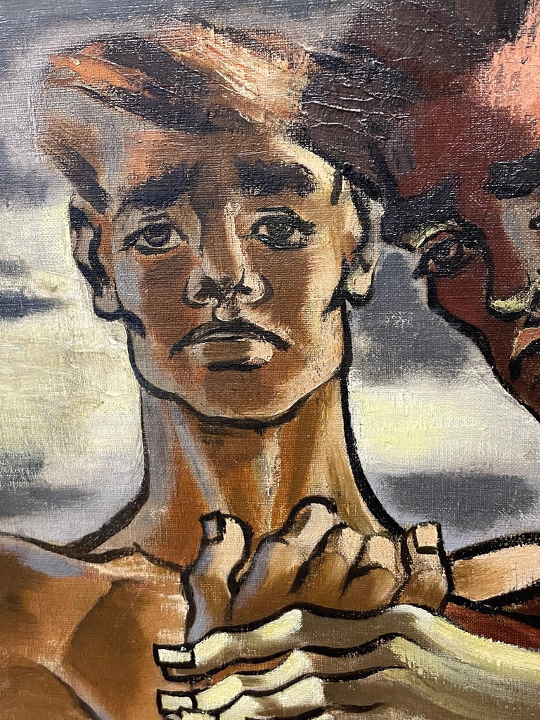 French modernist - 1950's French Modernist Cubist Signed Oil - Three ...