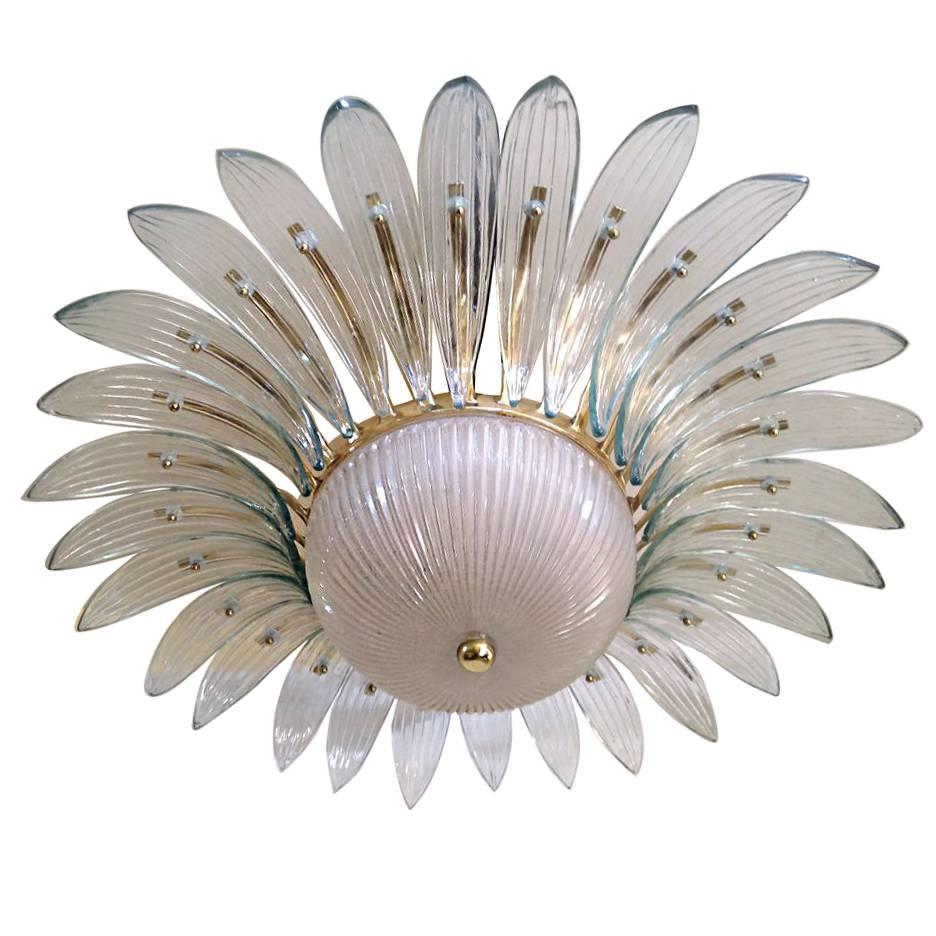 Large Italian Molded Glass Light Fixture For Sale at 1stDibs