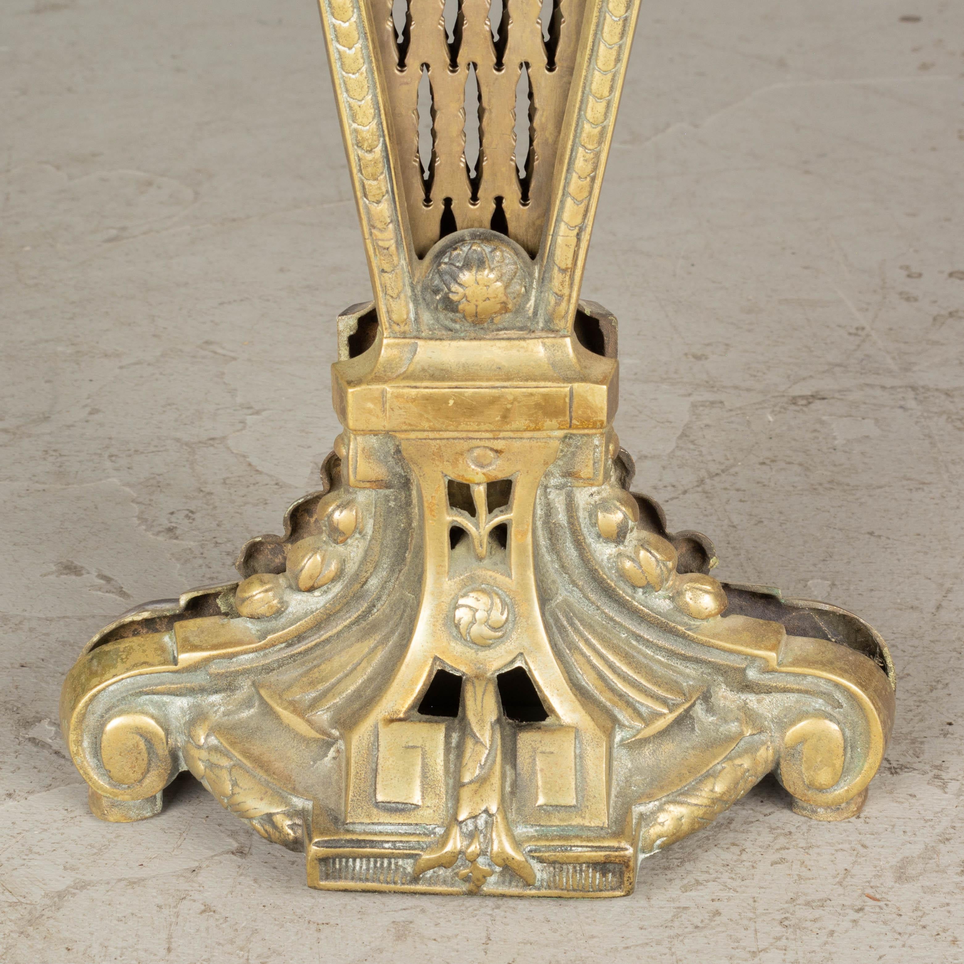 French Napoleon III Brass Peacock Fan Fire Screen at 1stDibs