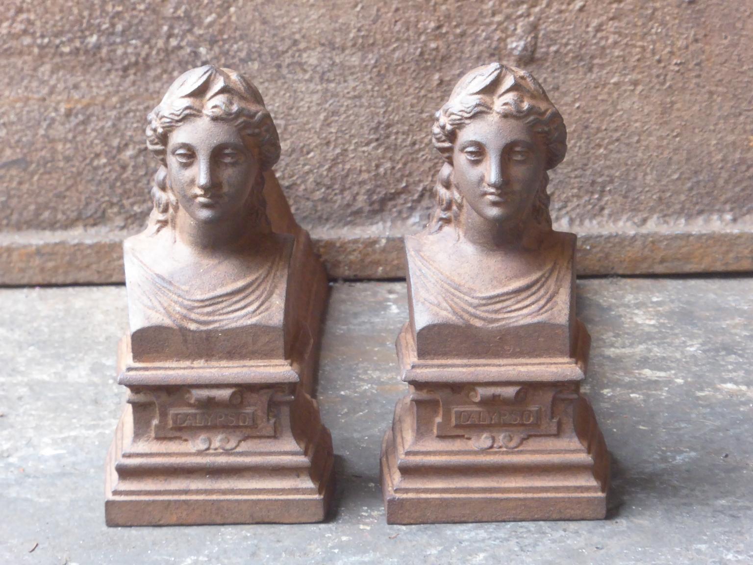 French Napoleon III 'Calypso' Andirons or Firedogs at 1stDibs