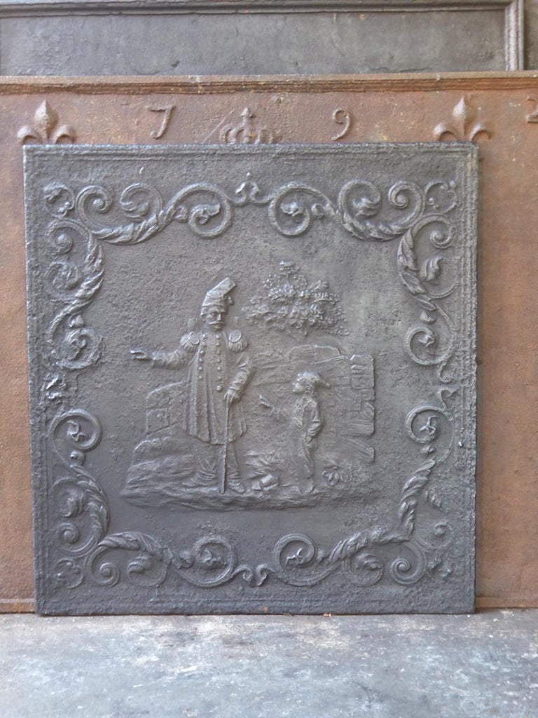 French Napoleon III Fireback with Soldier and Boy, 19th Century For ...