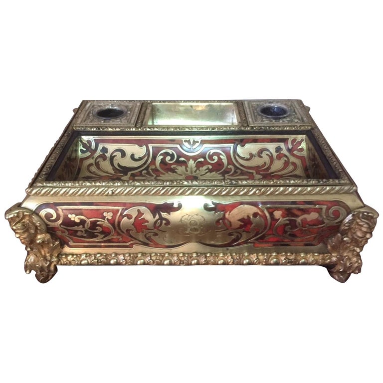 French Napoleon III Gilded Brass "Boulle" Marquetry and Tortoise Shell ...