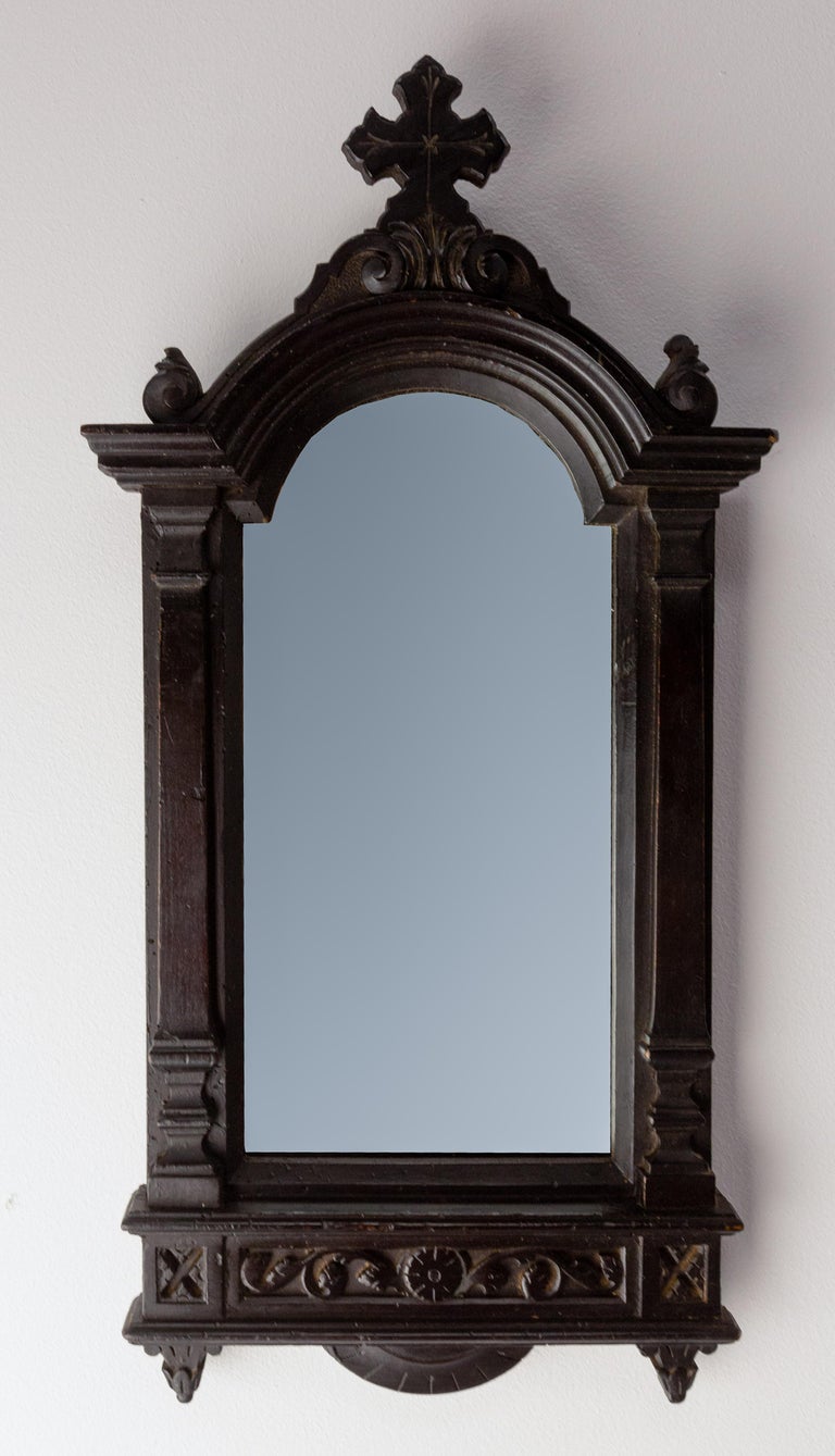 French Napoleon III Mirror with Painted Frame in the Gothic Style ...
