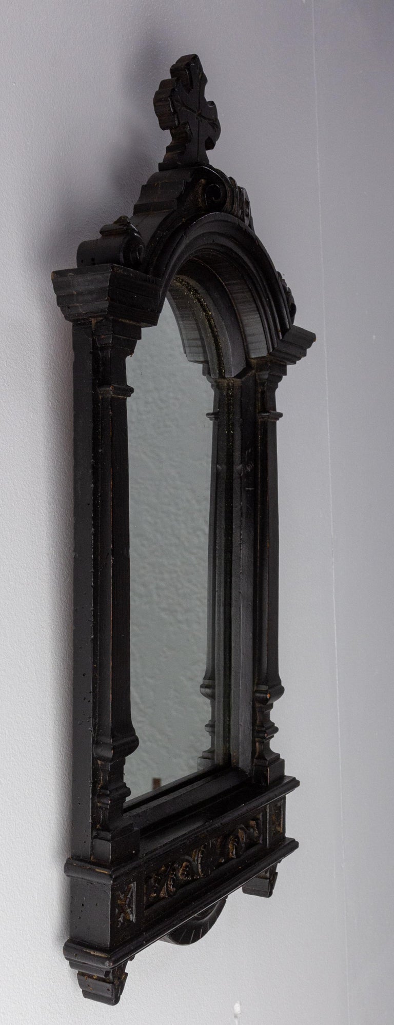French Napoleon III Mirror with Painted Frame in the Gothic Style ...