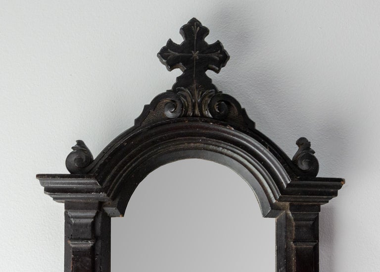 French Napoleon III Mirror with Painted Frame in the Gothic Style ...