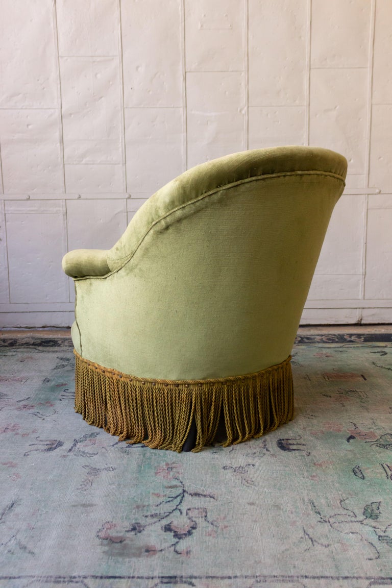 French Napoleon III Style Chair in Green Velvet For Sale at 1stDibs ...