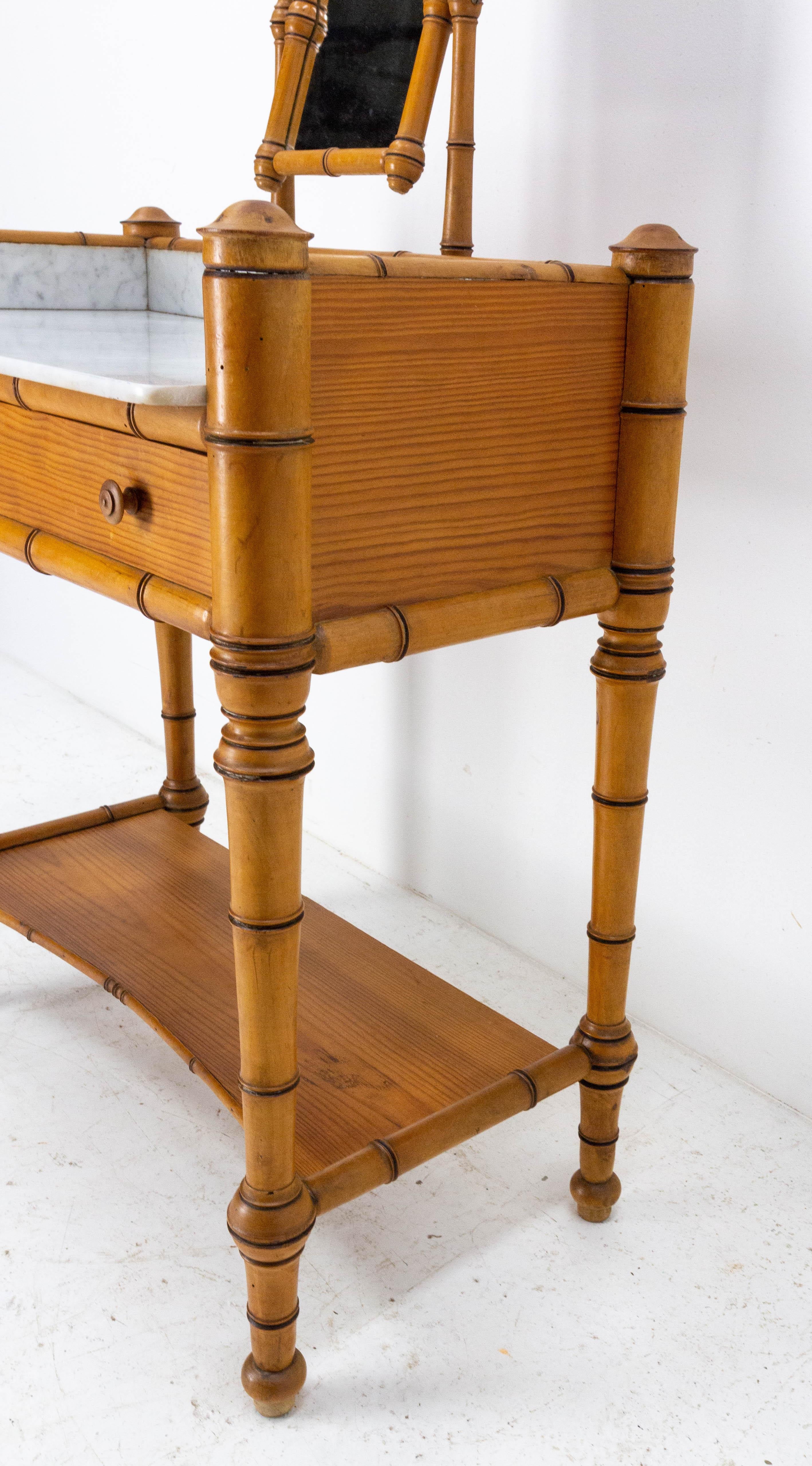 French Napoleon III Style Dressing Table Vanity Unit Marble and Mirror ...