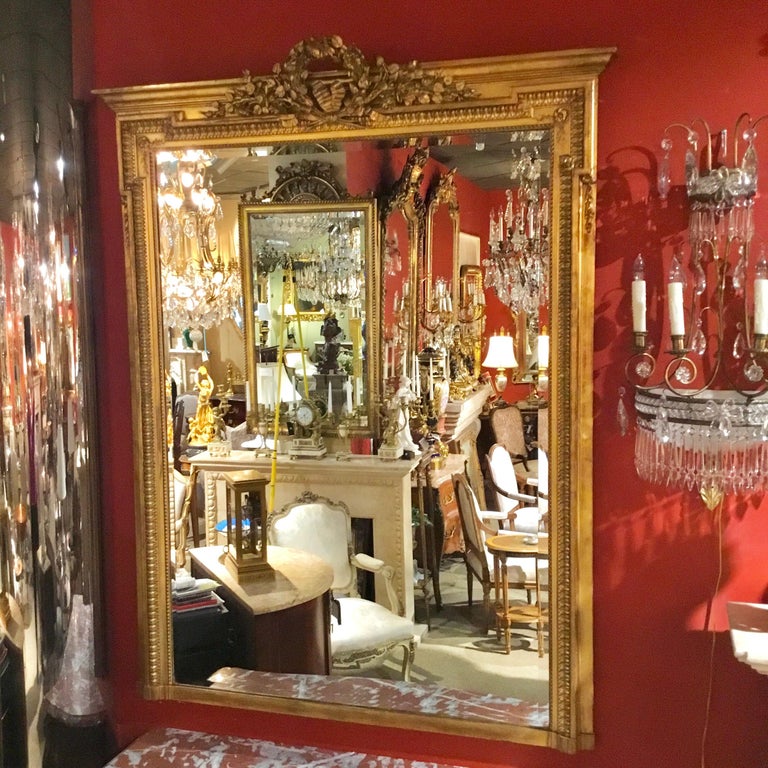 French Napoleon III Giltwood Mirror, 19th Century in the Louis XVI ...