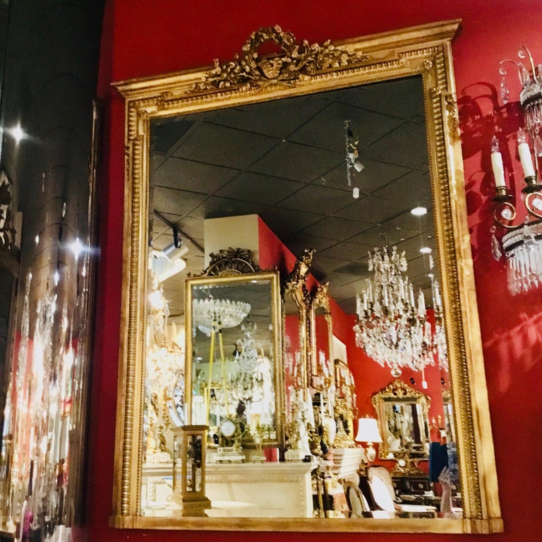 French Napoleon III Giltwood Mirror, 19th Century in the Louis XVI ...