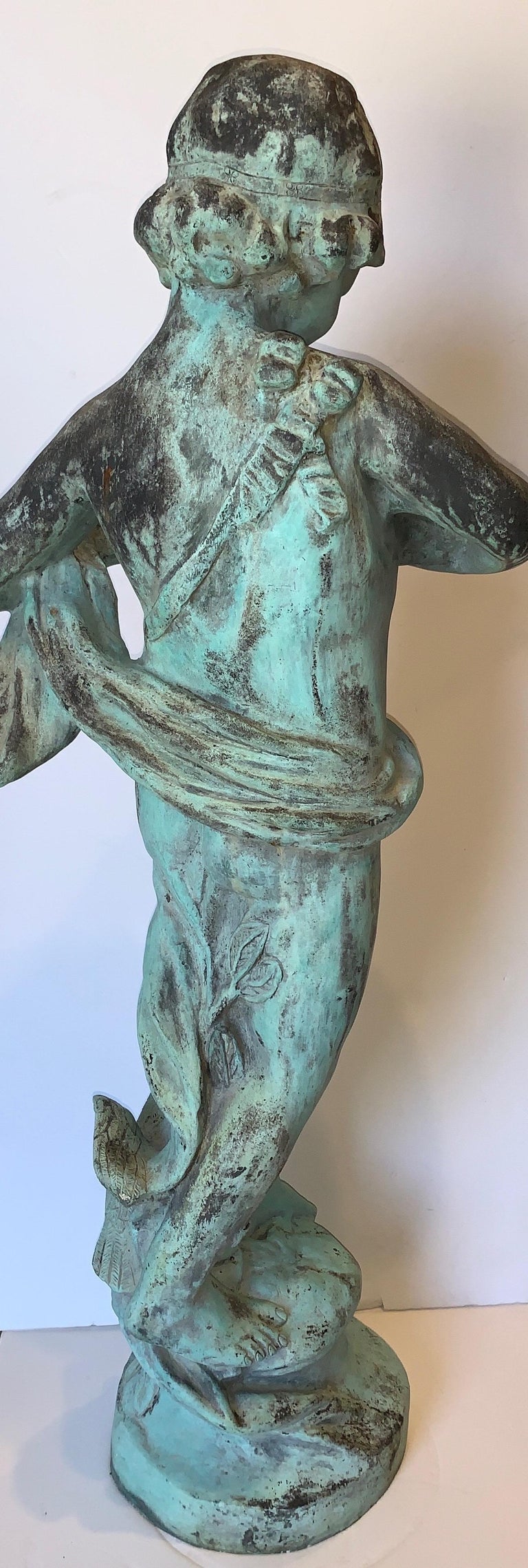French Natural Patina Lead Garden Figure at 1stDibs
