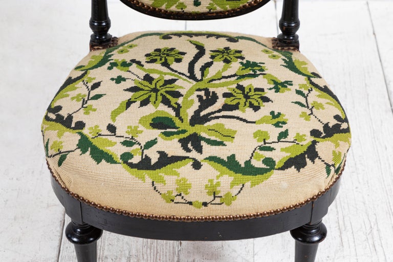 French Needlepoint Side Chair at 1stDibs