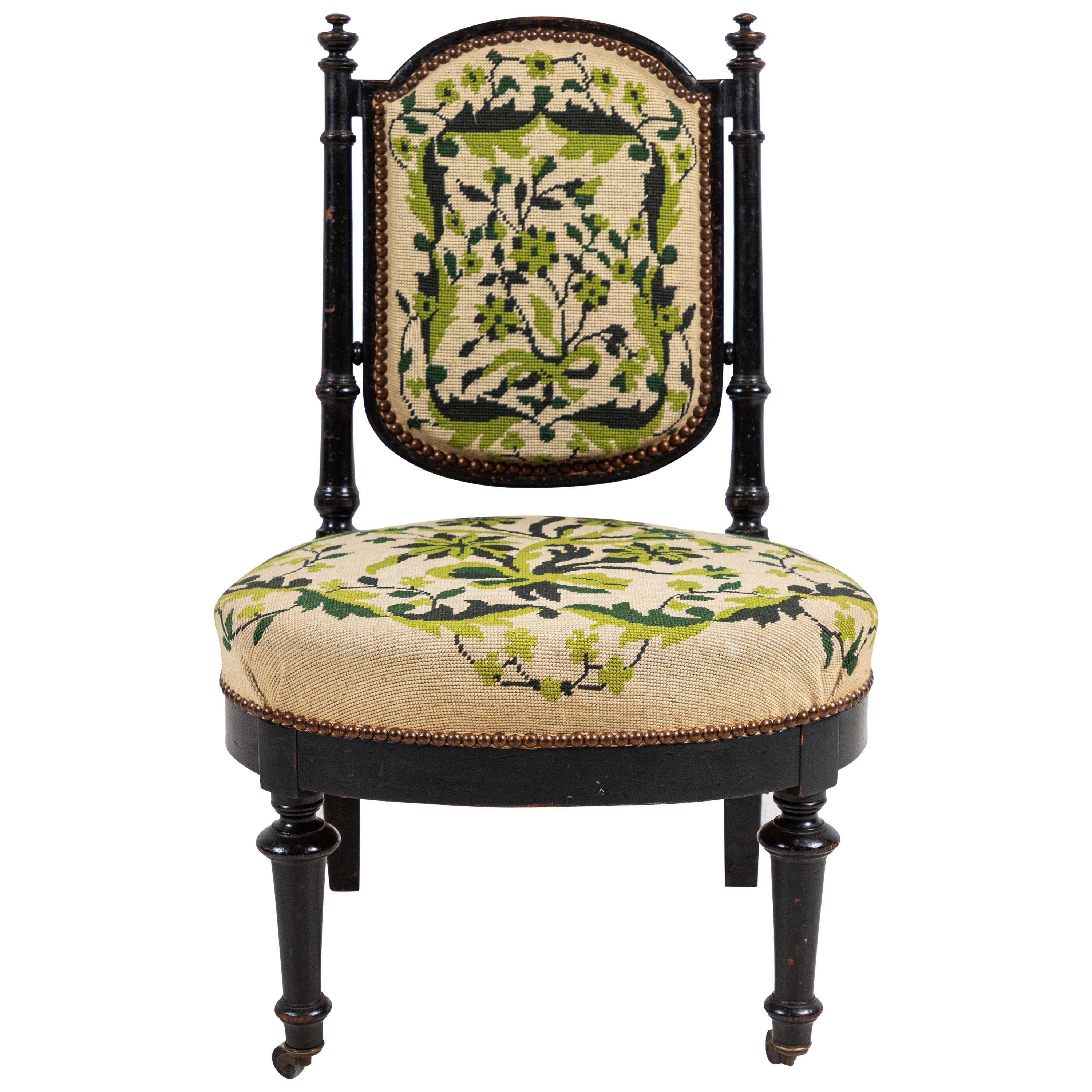 French Needlepoint Side Chair at 1stDibs