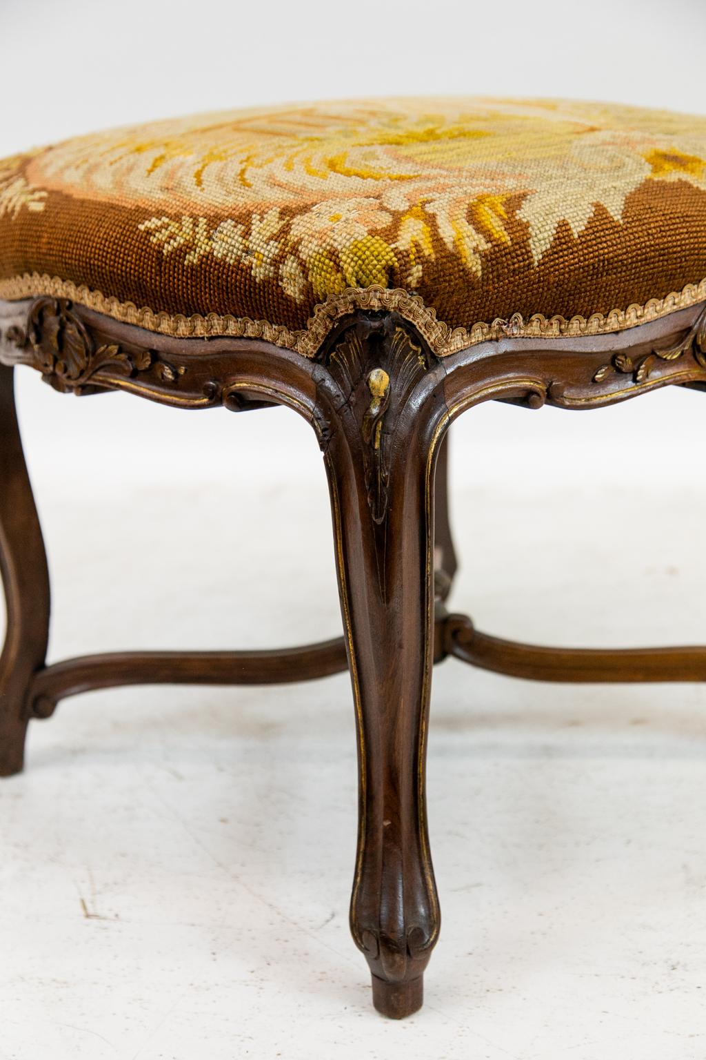 French Needlepoint Stool at 1stDibs