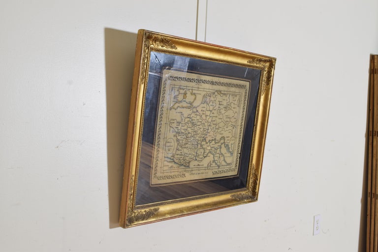 French Needlepoint Map, Europe Centrale 1838, in Period Giltwood Frame ...
