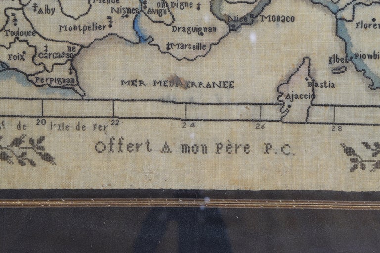 French Needlepoint Map, Europe Centrale 1838, in Period Giltwood Frame ...
