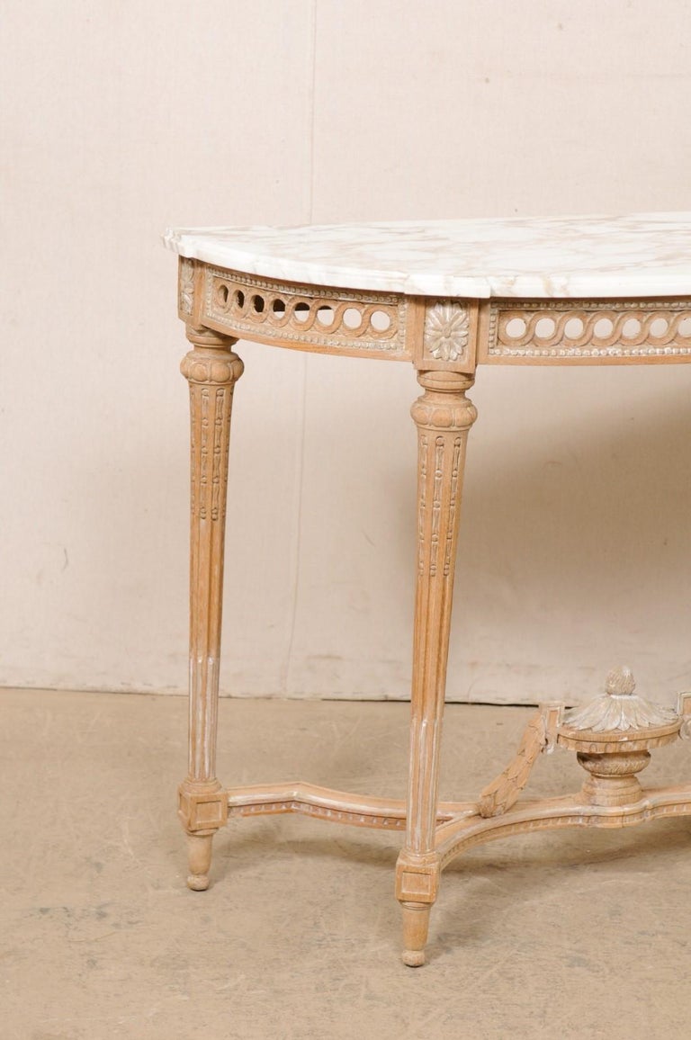 French Neoclassic Style Marble-Top Console Table W/Nice Urn Finial at ...