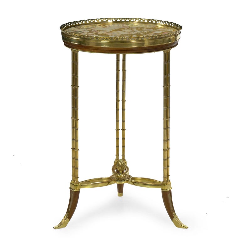 French Neoclassical Antique Round Accent Side Table in Maison Jansen ...