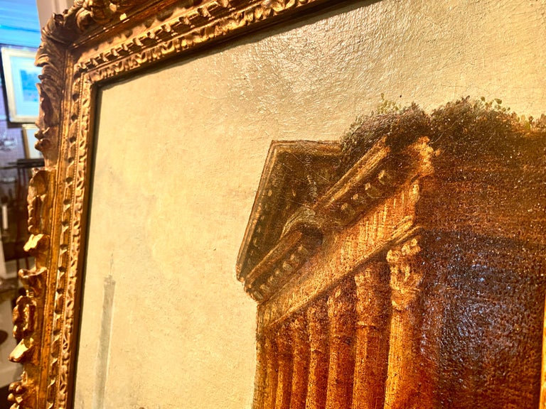 French Neoclassical Architectural Landscape, Oil on Canvas For Sale at ...