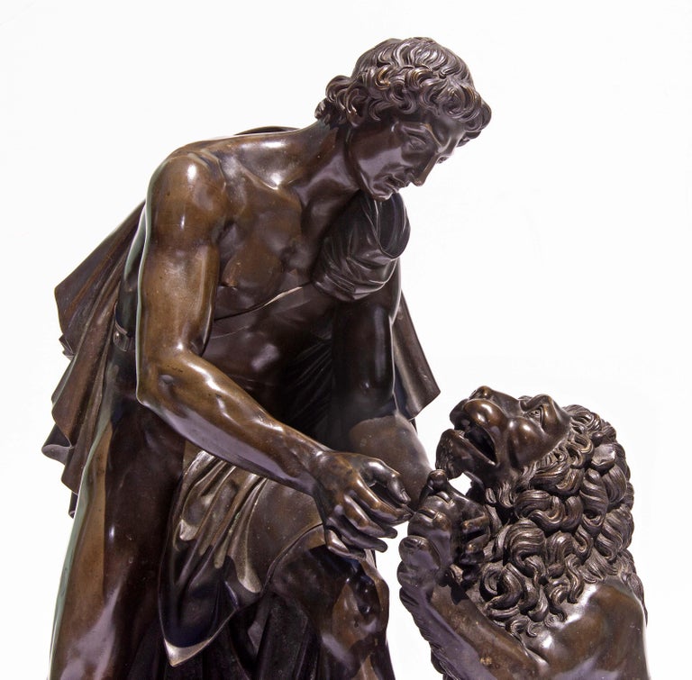 French Neoclassical Bronze Of Androcles and the Lion For Sale at 1stDibs