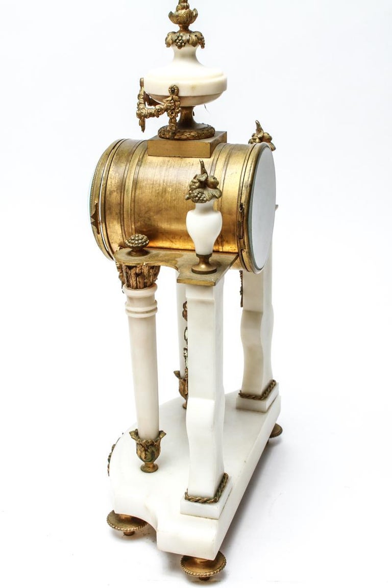French Neoclassical Garniture Set with Clock and Candlesticks at 1stDibs