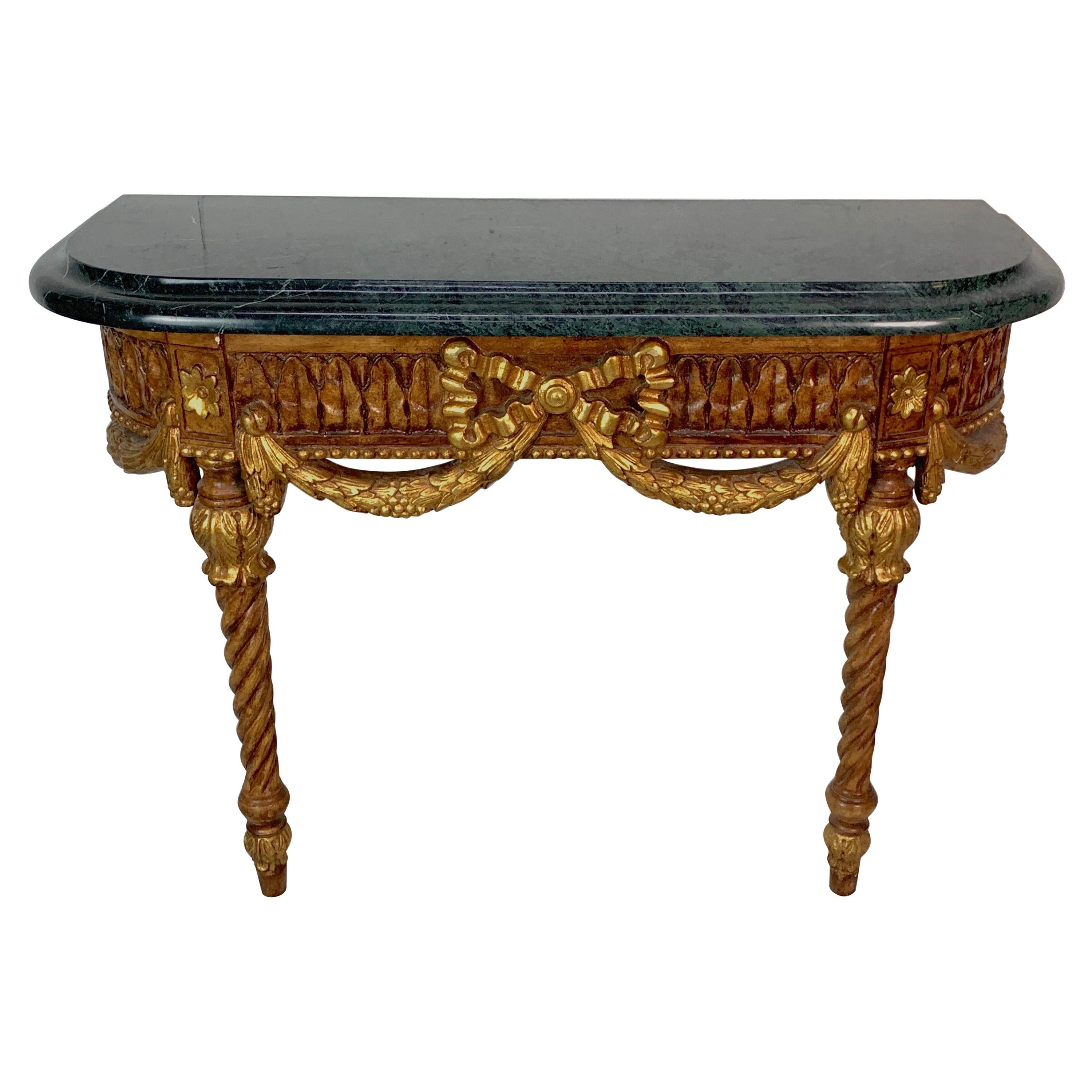 Verdigris Metal and Glass Console For Sale at 1stDibs