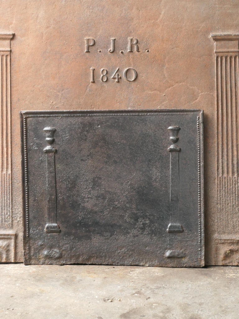 French Neoclassical 'Pillars of Freedom' Fireback, 18th-19th Century ...