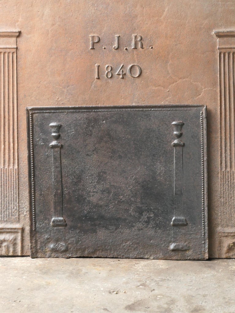 French Neoclassical 'Pillars of Freedom' Fireback, 18th-19th Century ...