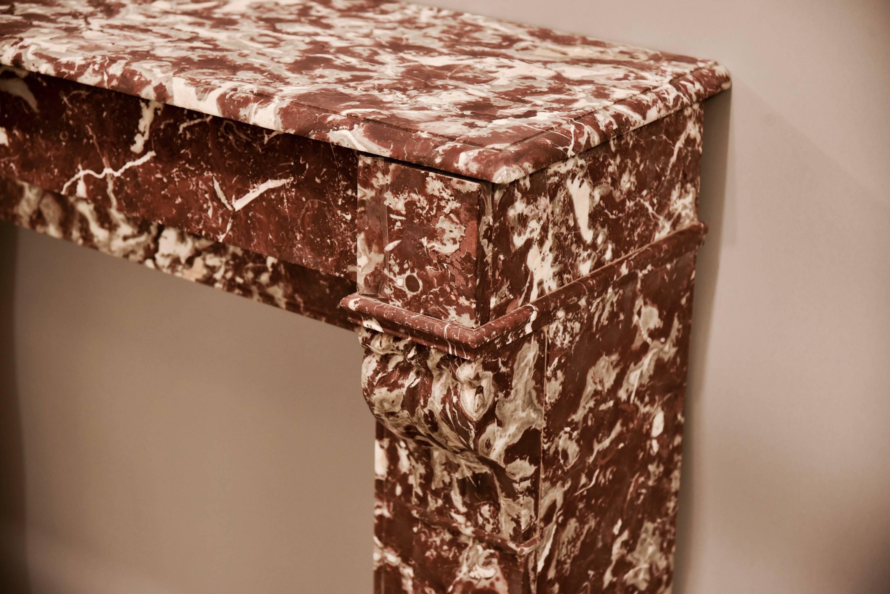 Neoclassical Louis XVI Rouge Marble Mantel, France, 1880 For Sale at ...